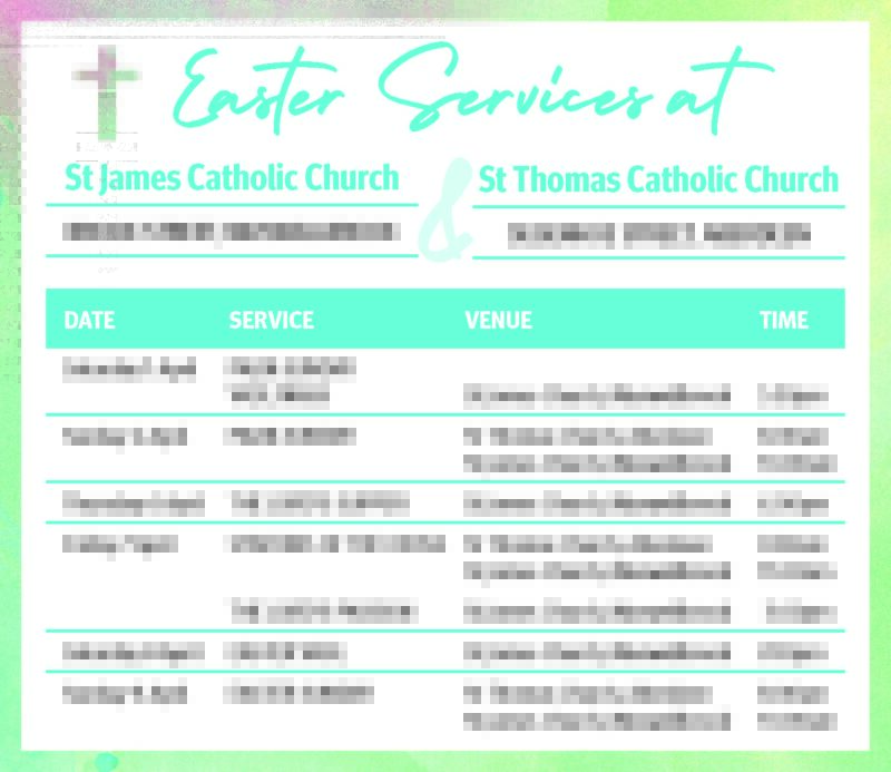 Holy Week and Easter Masses - Muswellbrook Catholic Parish | St James ...